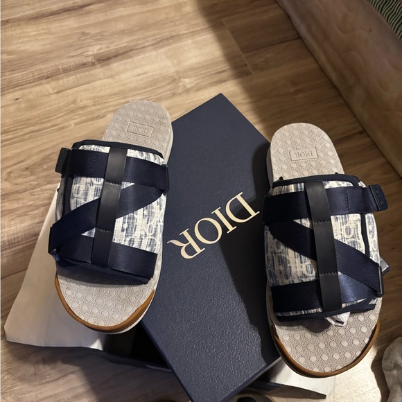Dior | Shoes | White N Blue Dior Slides | Poshmark
